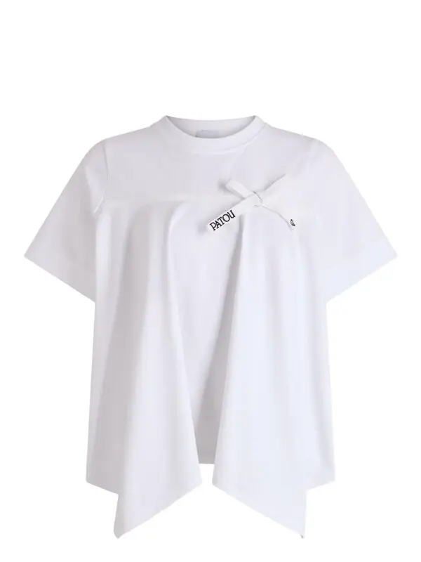 PATOU Draped Bow-detail T-shirt - White