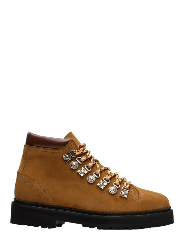 TOGA VIRILIS Lace-up Ankle Boots With Serrated Edges - Khaki