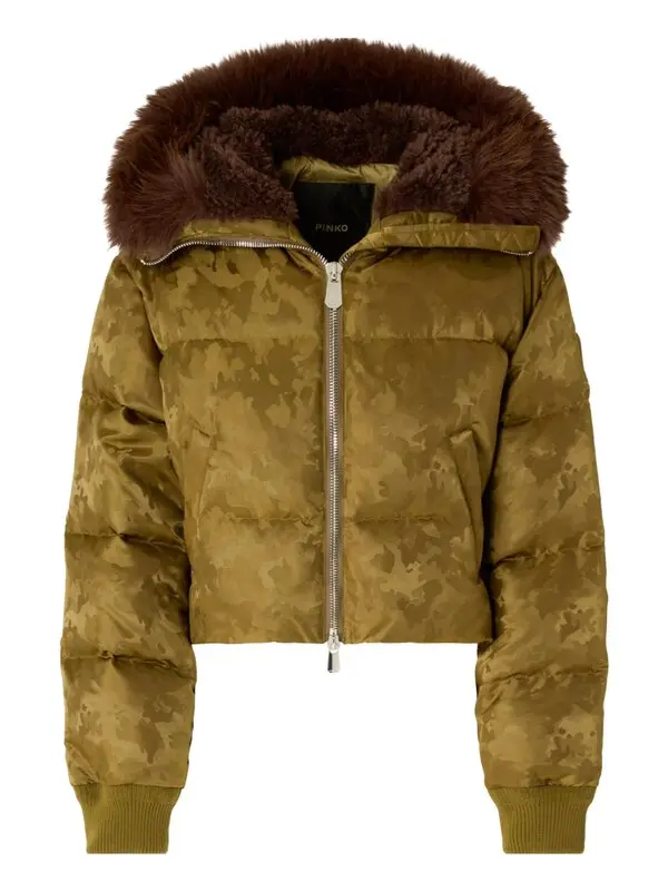 Pinko Camouflage Motif Padded Jacket - Green