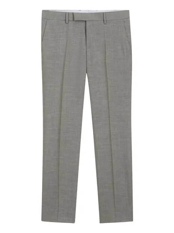 Hugo Boss Tailored Casual Trousers With Belt Loops - Light Green