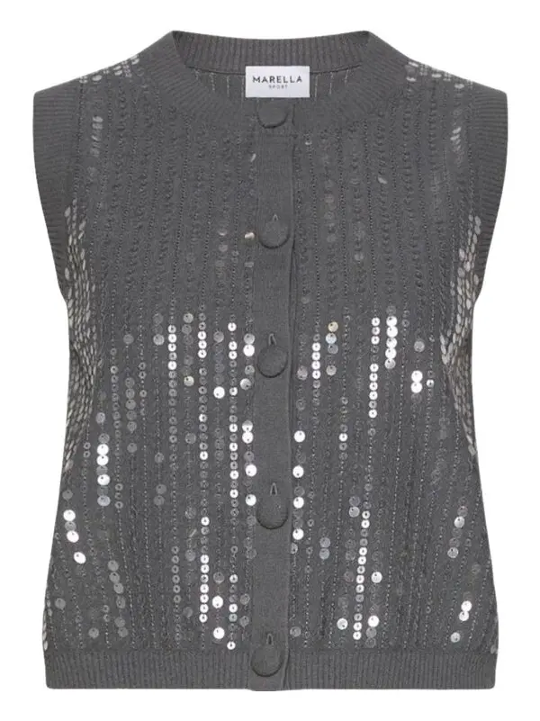 Marella Button-front Sequin Vest - No