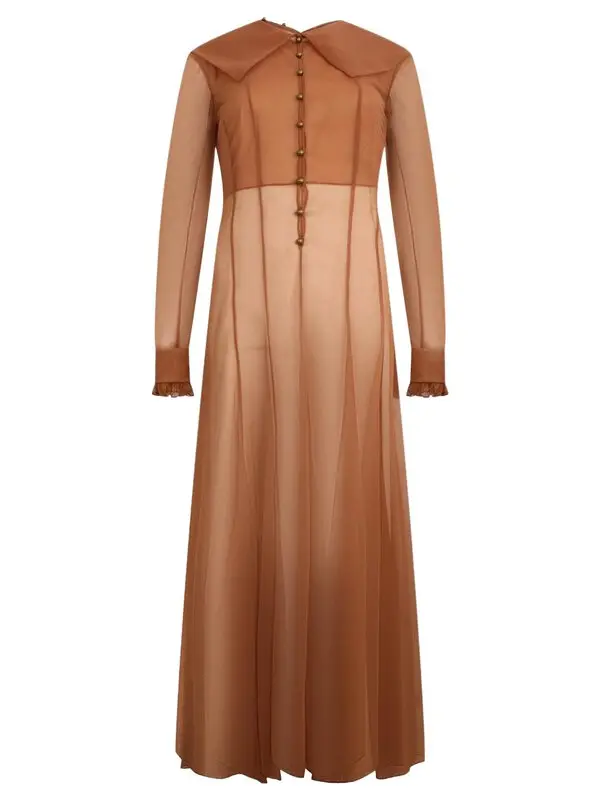 Philosophy Di Lorenzo Serafini Sheer Long Dress - Brown