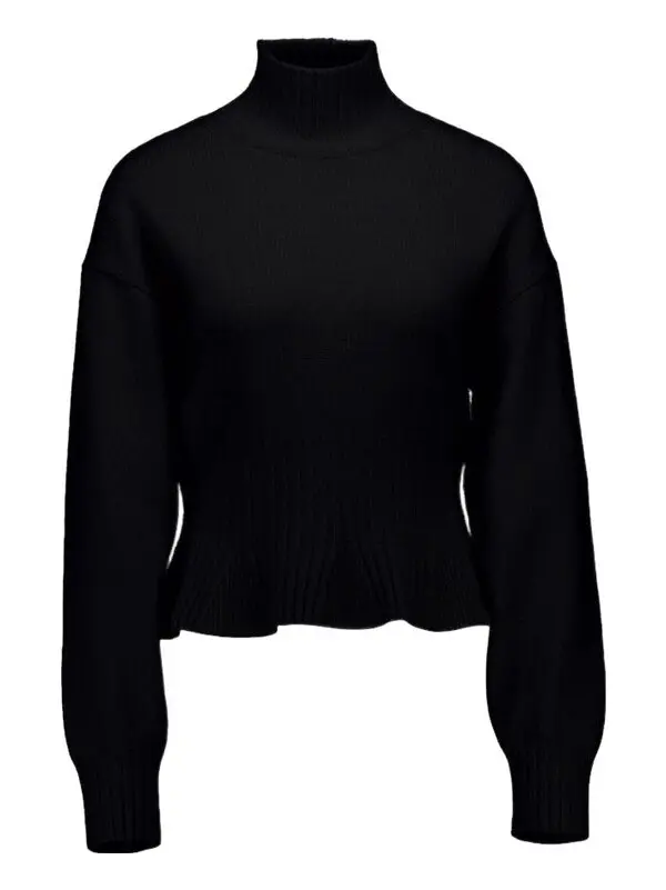 ALLUDE Boat Neck Long Sleeve Jumper - Black