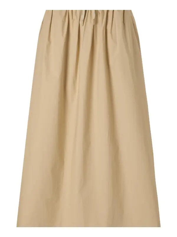 Varley Khaki Drawstring Midi Skirt - Nude