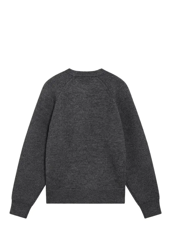 THE FRANKIE SHOP Crew Neck Drop Shoulder Sweater - Grey