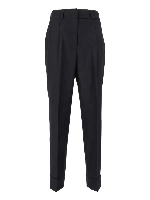 Peserico Pleated Turned-up Trousers - Black
