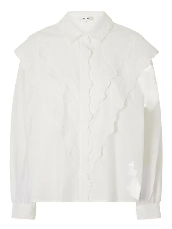 FRAME Embroidered Ruffled Shirt - No
