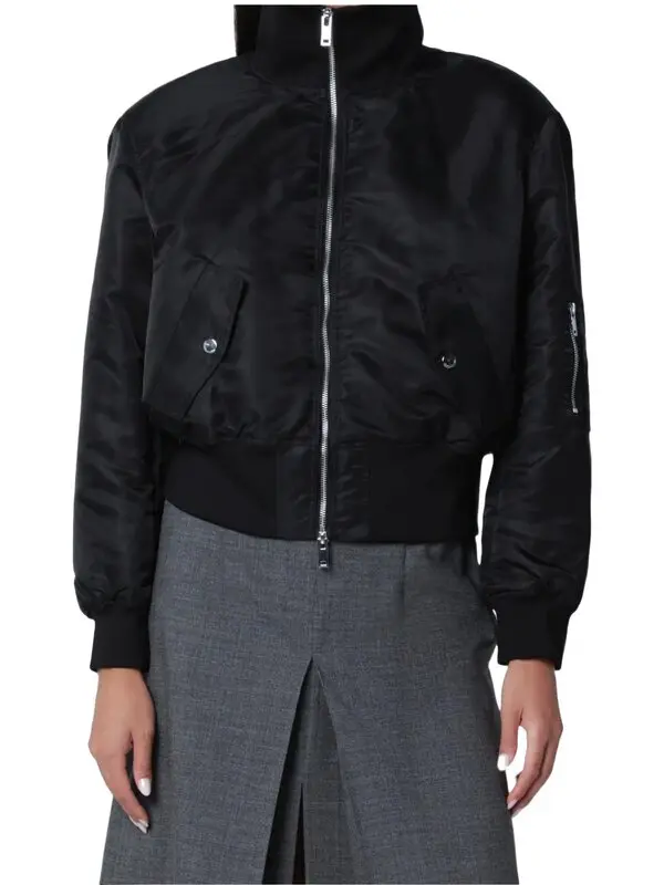 THE FRANKIE SHOP Short Storm Technical Fabric Bomber Jacket - Black