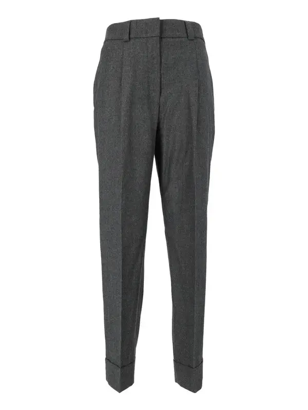 Peserico Pleated Turned-up Trousers - Black