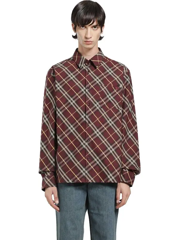 Burberry Classic Fit Check Cotton Shirt - Red