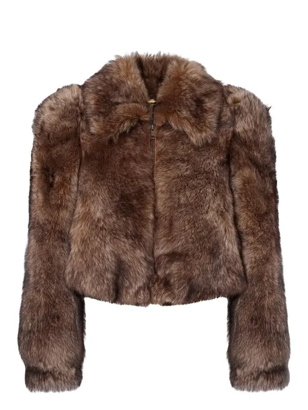 Chloé Cropped Shearling Jacket - Brown