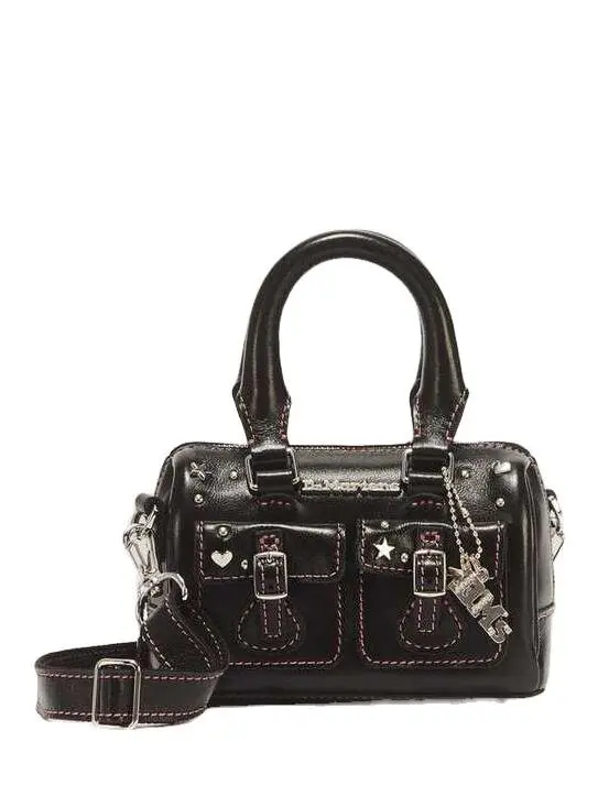 Dr. Martens Mini Top Handle Bag In Milled Gloss Leather - Black