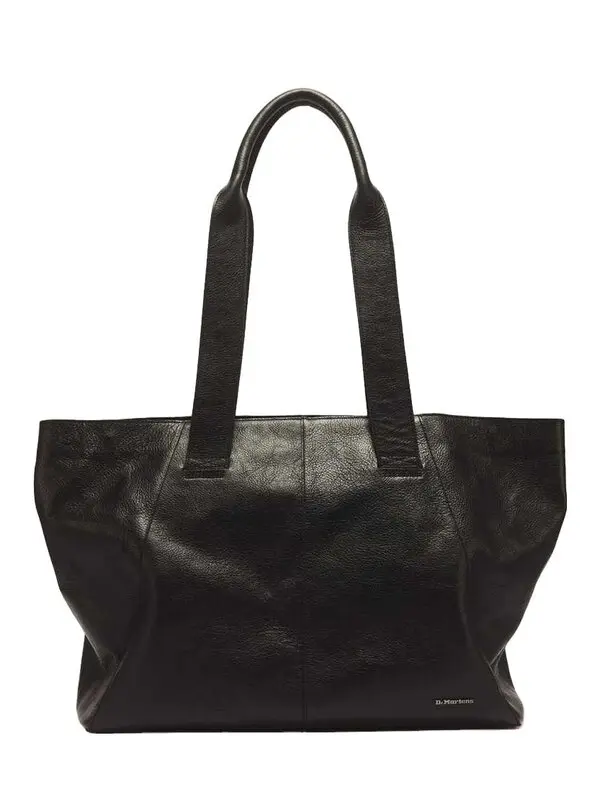 Dr. Martens Maxi Overdrive Leather Tote Bag With Laptop Sleeve And Pouch - Black