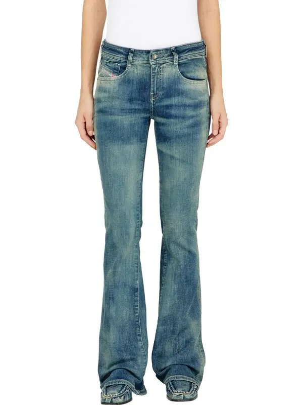 DIESEL® Bootcut Jeans Low Waist D-ebbey Medium Zip Fly - Blue