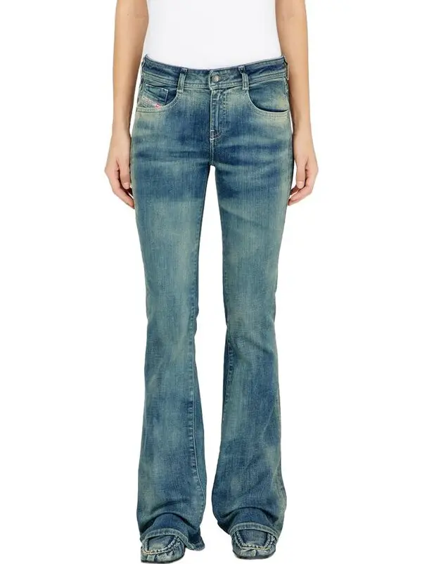 DIESEL® Bootcut Jeans Low Waist D-ebbey Medium Zip Fly - Blue