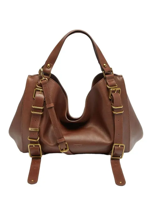 DIESEL® D-one-medium Top-handle Bag In Treated Leather - Brown