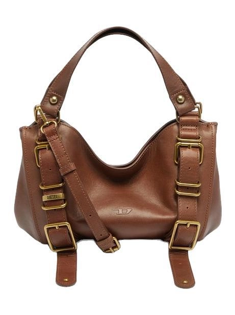 DIESEL® Treated Leather Top-handle Bag - Brown