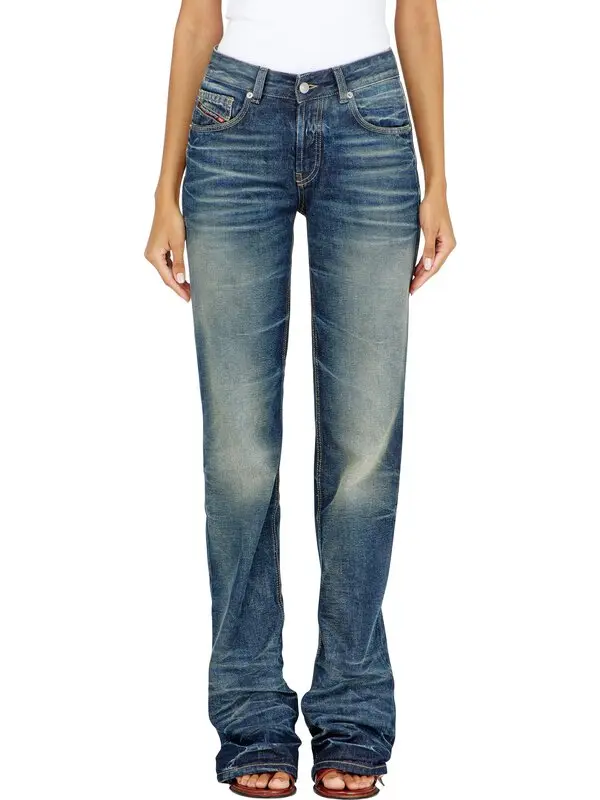 DIESEL® D-heel Regular Waist Straight Leg Jeans In Medium Wash - Blue