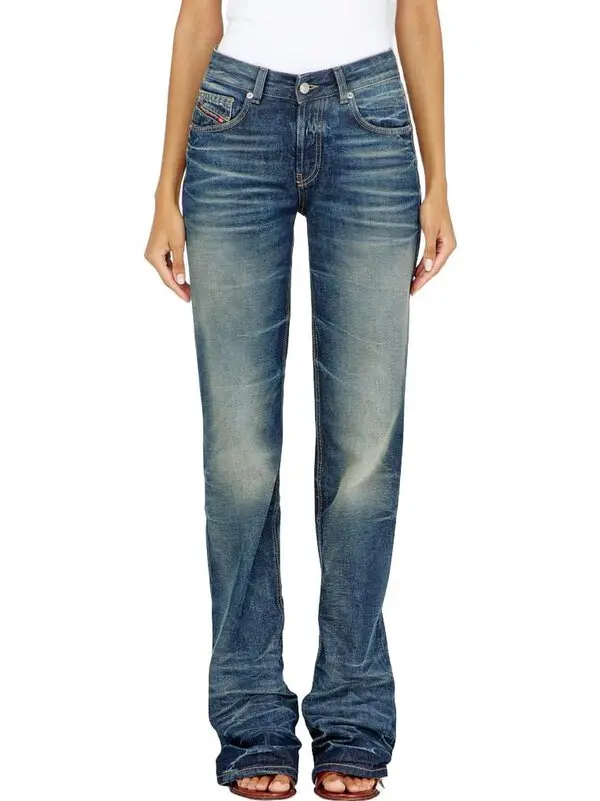 DIESEL® D-heel Regular Waist Straight Leg Jeans In Medium Wash - Blue