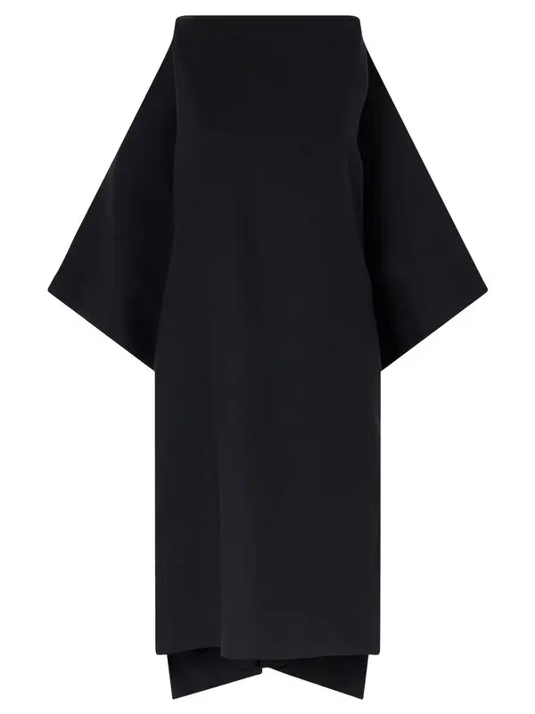 JIL SANDER Open-back Silk And Wool-blend Midi Dress - Black