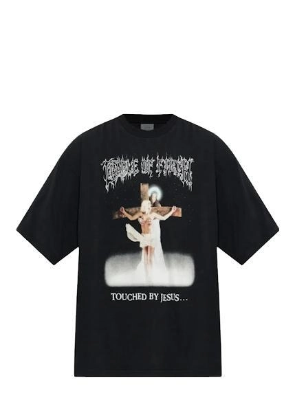 Vetements Cof Jesus Oversized T-shirt - Washed Black