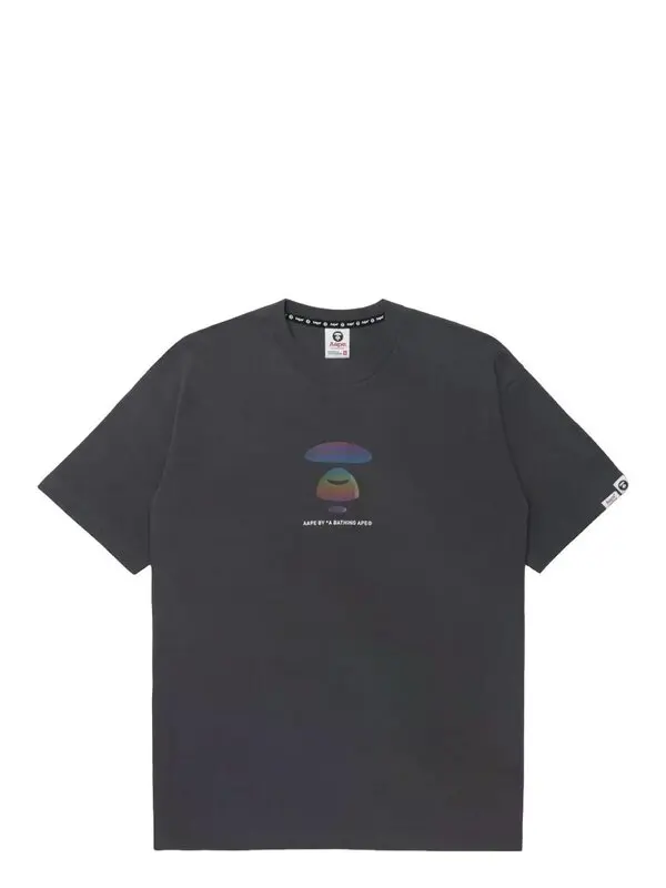 AAPE BY *A BATHING APE Moonface Hologram-print T-shirt - Grey