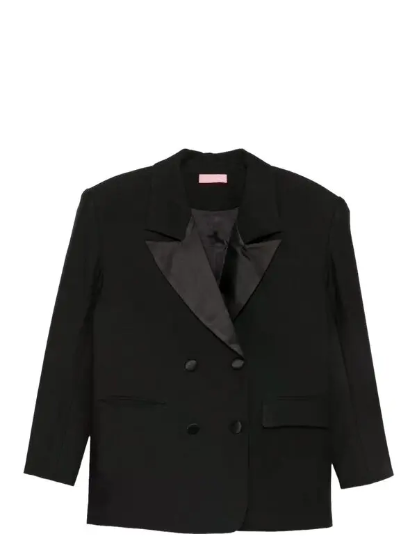 TWENTY FOURHAITCH Double-breasted Peak-lapel Jacket - Black