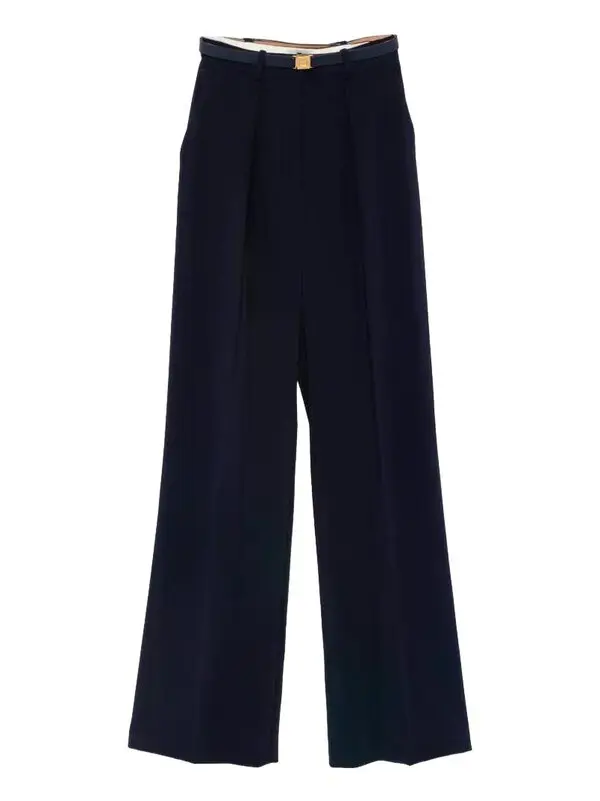 Elisabetta Franchi Belted Wide-leg Trousers - Blue