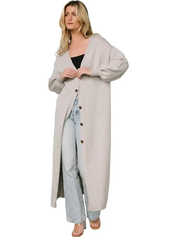 LUMIERE Ethel Long Cardigan - Gray