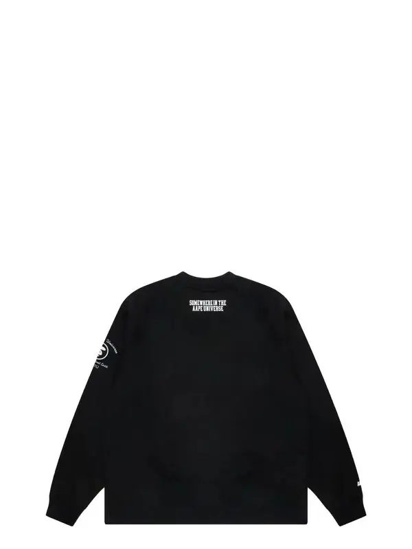 AAPE BY *A BATHING APE Moonface Raglan-sleeve Sweatshirt - Black