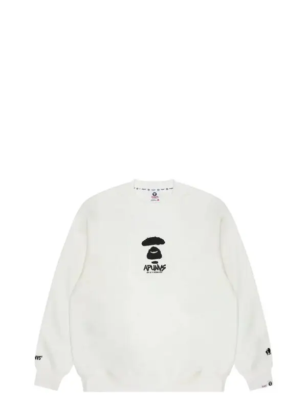 AAPE BY *A BATHING APE Moonface Graphic Print Crewneck Sweatshirt - Black