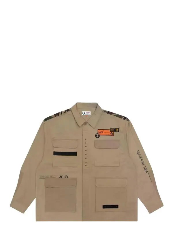 AAPE BY *A BATHING APE Moonface Military Shirt - Neutrals