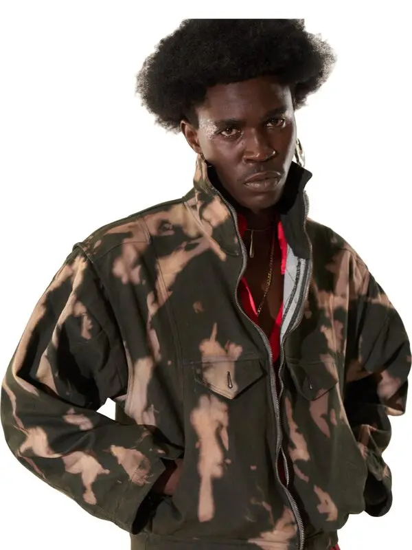ZASTASTUDIO Oversized Tie-dye Denim Jacket - Black/white