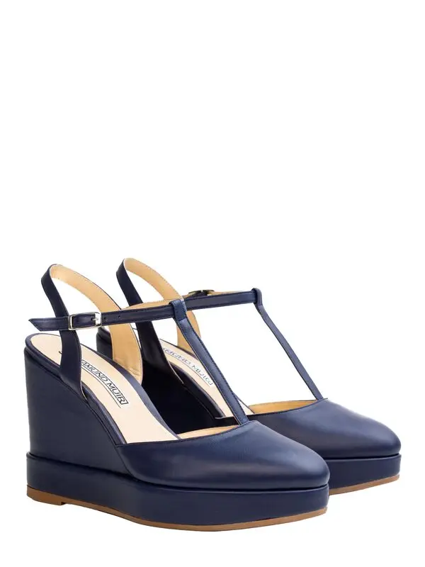 ROSAMUND MUIR LONDON Jeanne Navy Wedge - Blue