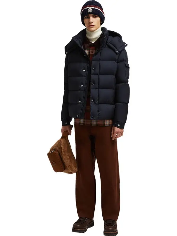 Moncler Vezere Hooded Short Down Jacket - Blue