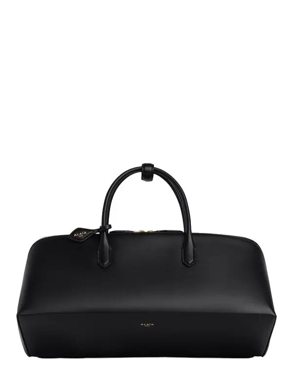 ALAÃA Alaia Delta Medium Bag Box Calfskin - Black