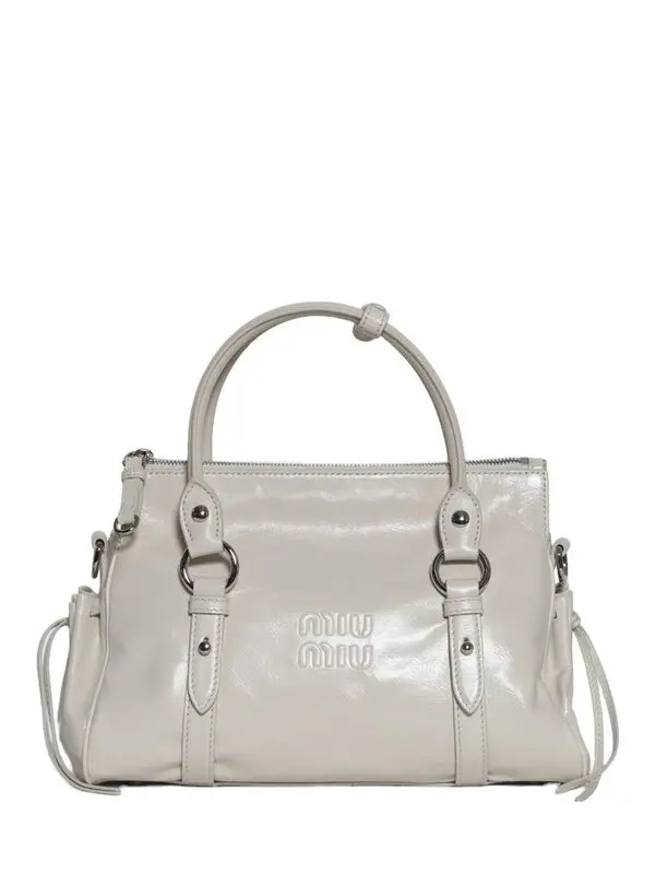 Miu Miu Lambskin Leather Handbag - White