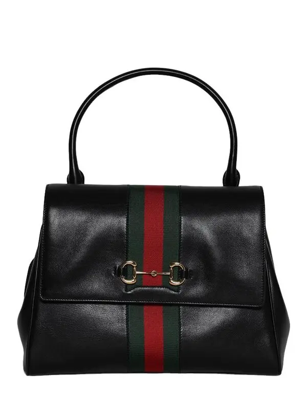 Gucci Horsebit Medium Top Handle Bag - Black