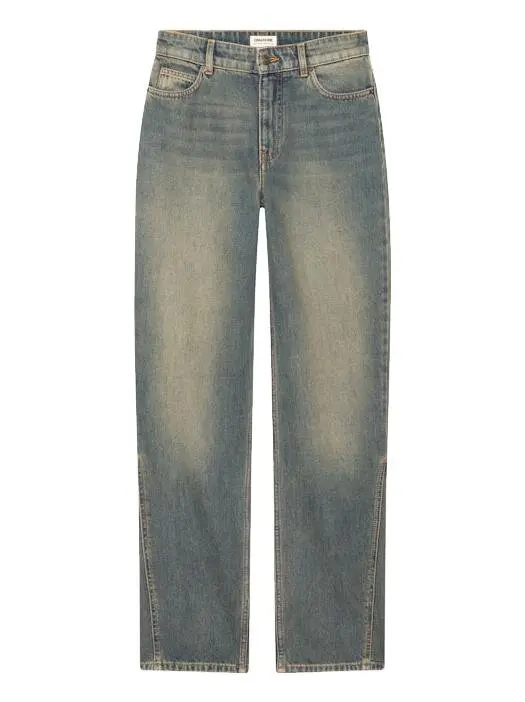 Zadig&Voltaire High Waist Straight Leg Jeans - Medium Blue