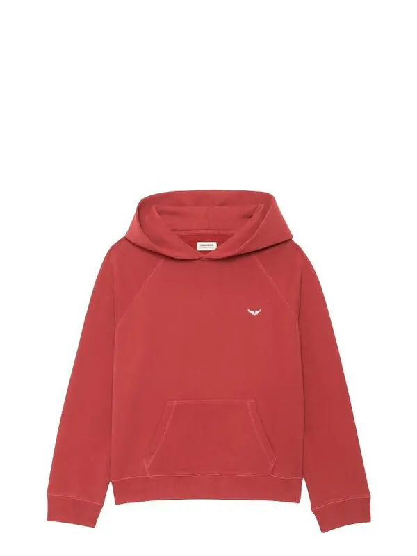 Zadig&Voltaire Georgy Sweatshirt With Wings And Rhinestone Lips - Cherry