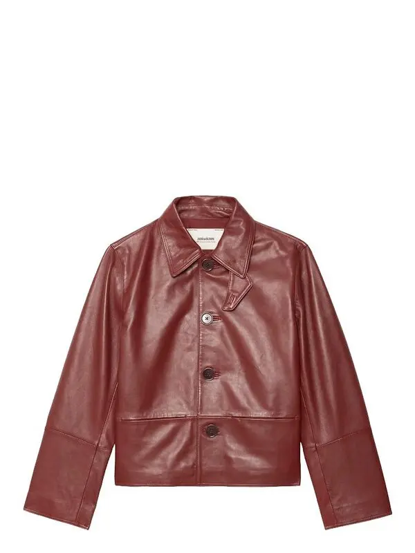 Zadig&Voltaire Lessa Leather Jacket - Cherry