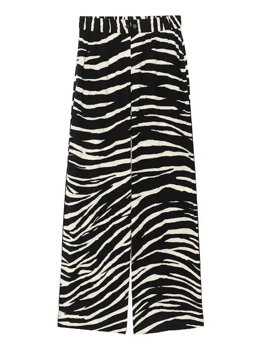 Zadig&Voltaire Zebra Print Pajama-style Pants - Black