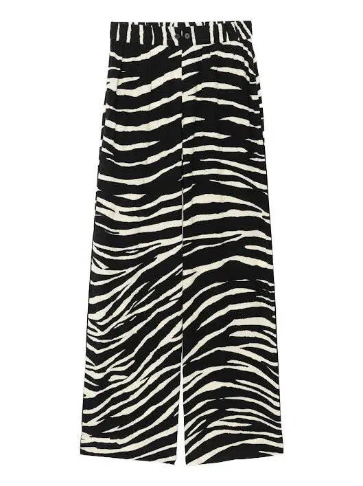 Zadig&Voltaire Zebra Print Pajama-style Pants - Black