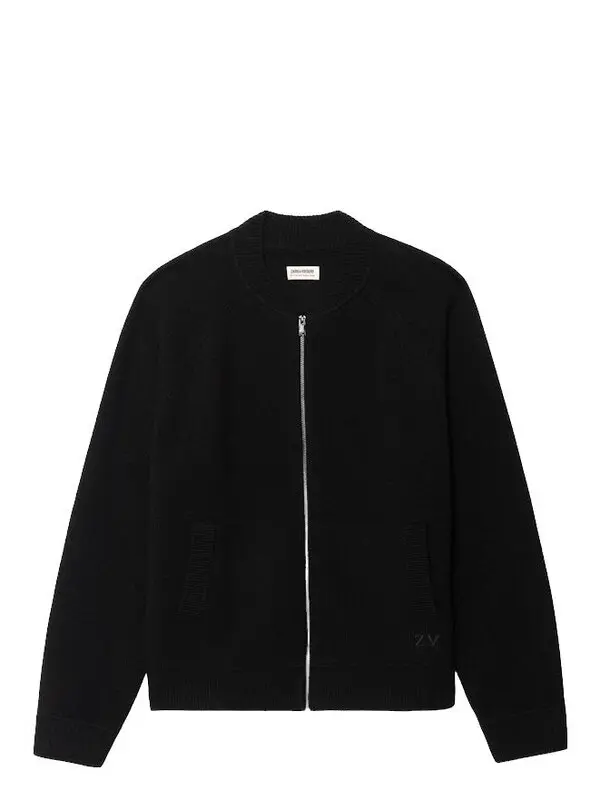 Zadig&Voltaire Gweno Wool & Cashmere Zip-up Cardigan - Black