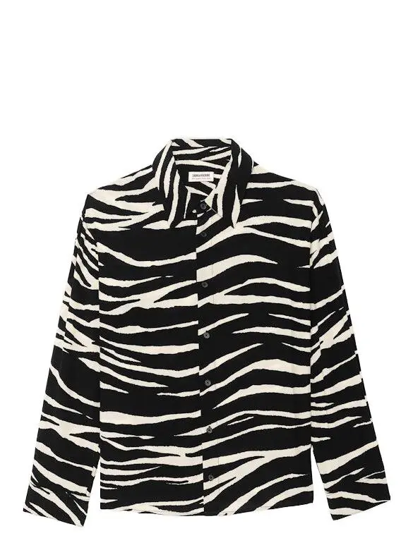 Zadig&Voltaire Tyrica Shirt Zebra Print - Black