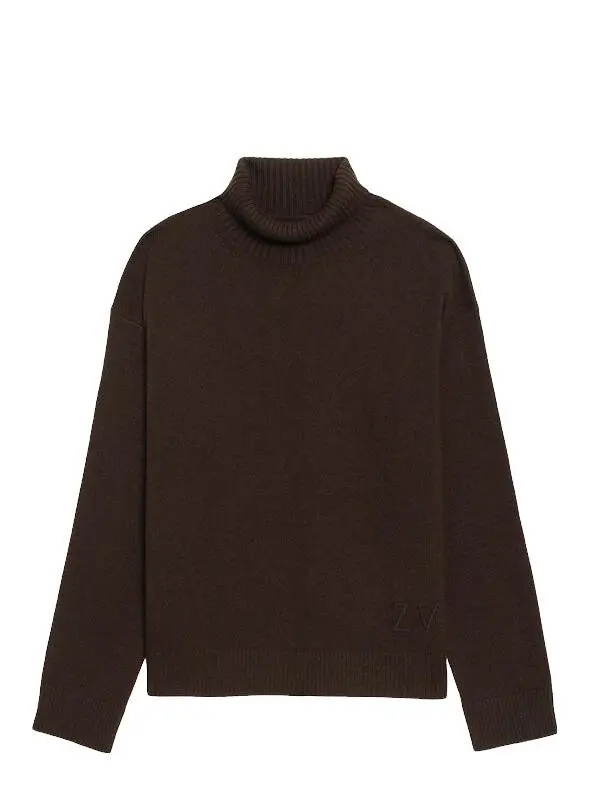 Zadig&Voltaire Nalmo Merino Wool High Neck Sweater - Dark Chocolate