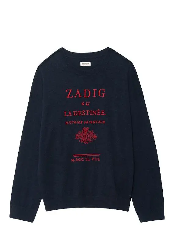 Zadig&Voltaire Marko Wool Cashmere Crew Neck Sweater - Encre