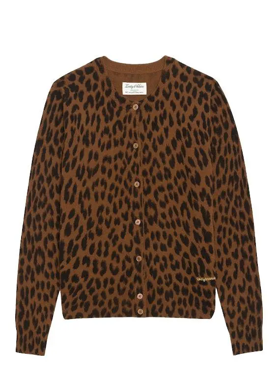 Zadig&Voltaire Missya Leopard Print Wool And Cashmere Cardigan - Caramel