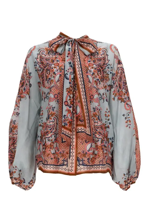 Zimmermann Aster" Silk Blouse With Pussy Bow And Paisley Print - Multicolour