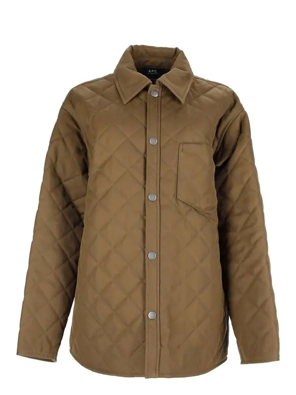A.p.c. Quilted Button-up Shirt Jacket - Brown